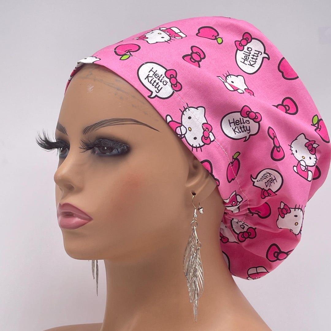 Hello Kitty Scrub Cap: Pediatrician Nursing Cap With Satin Lining - Etsy