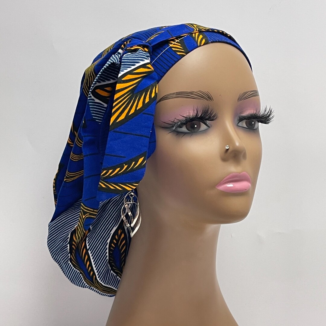 Royal Blue Ponytail Scrub Cap: Cotton Surgical Hat With Satin Lining - Etsy