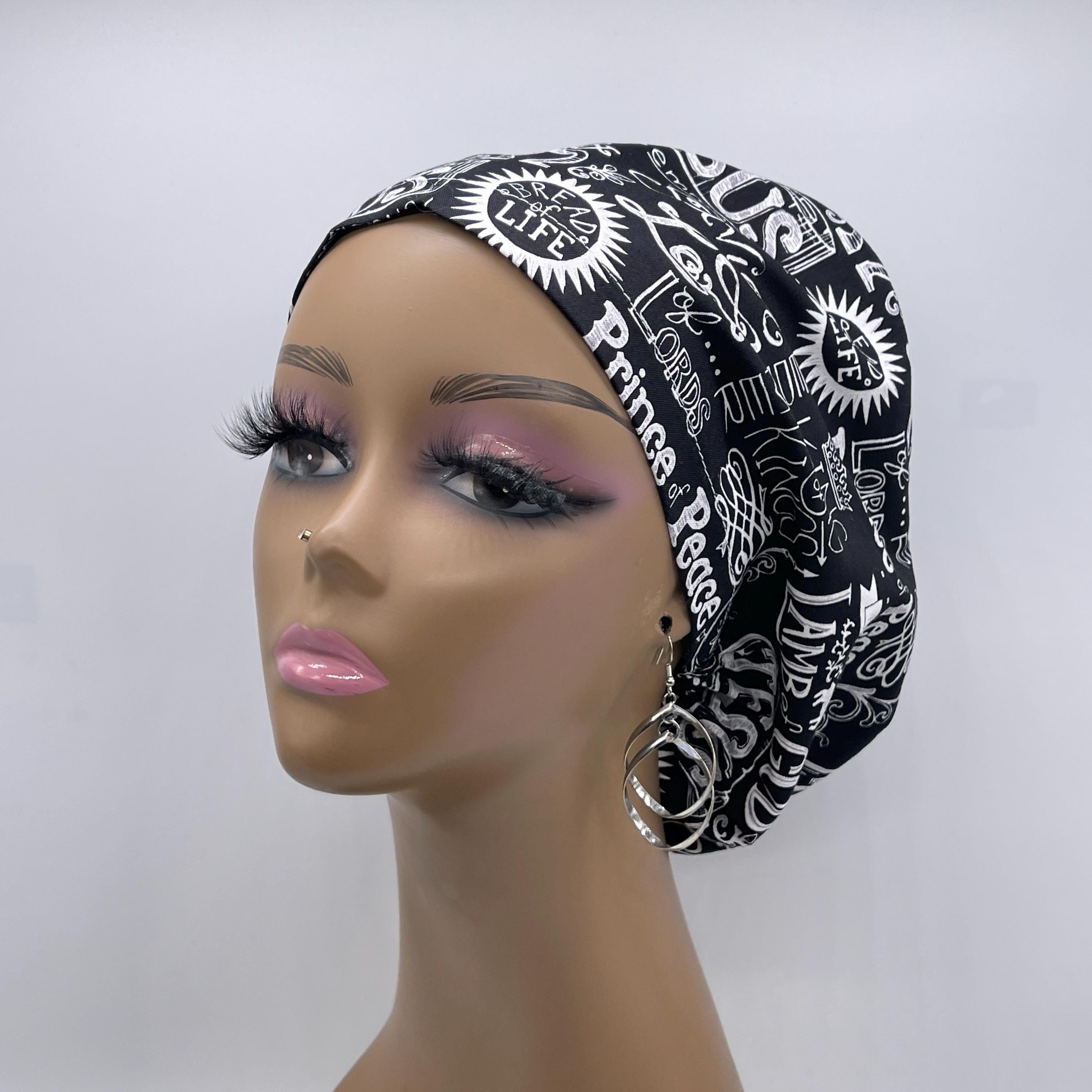 Christian Religious Surgical Scrub Cap: Black & White Cotton Nursing ...