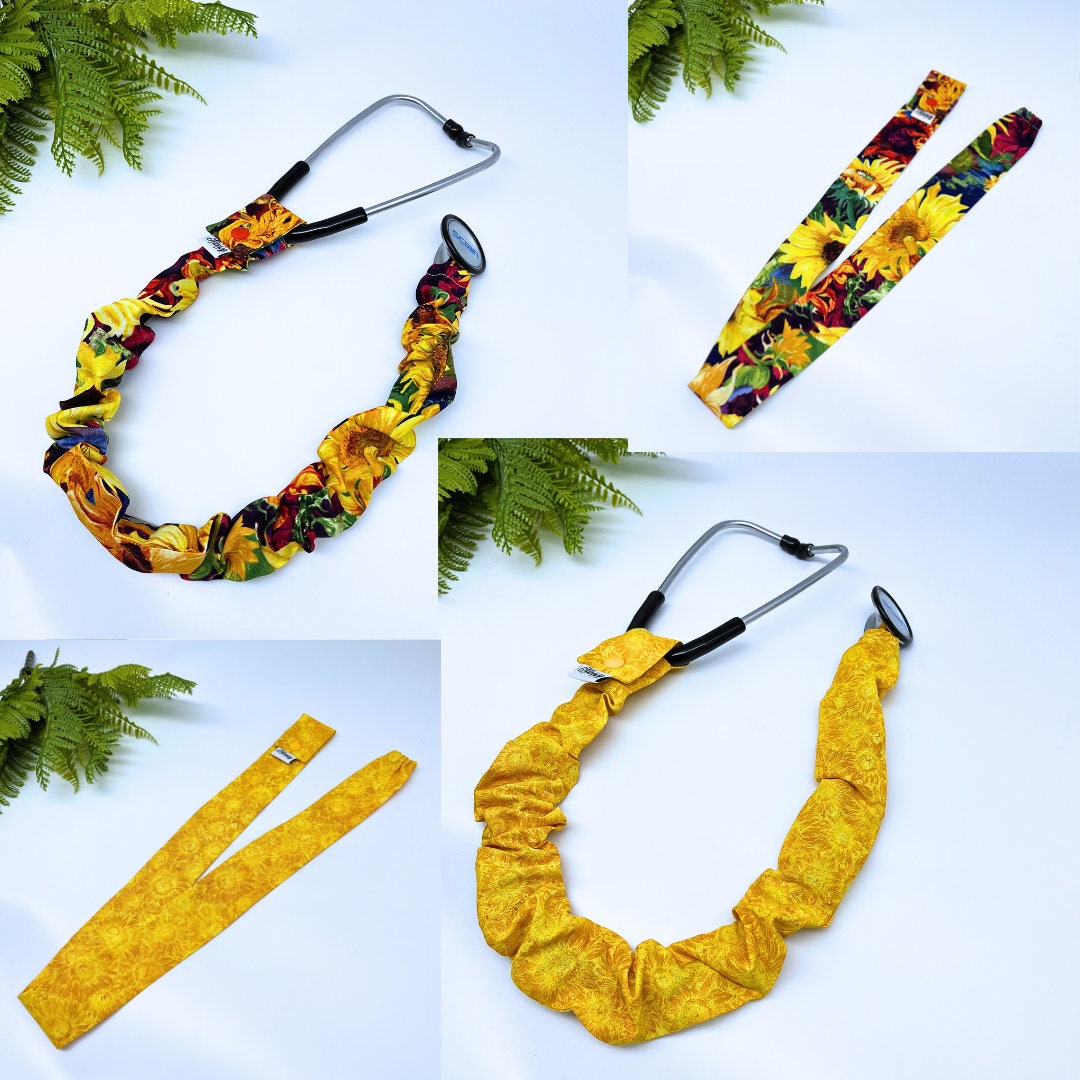 Sunflower Stethoscope Scrunchie Cover, Reusable Stethoscope Sleeve ...