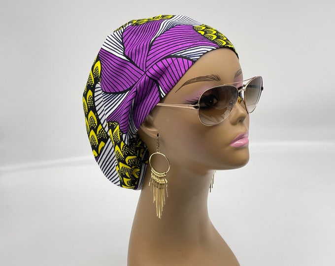 Niceroy Surgical SCRUB HAT CAP, Ankara Europe Style Nursing Caps Purple ...