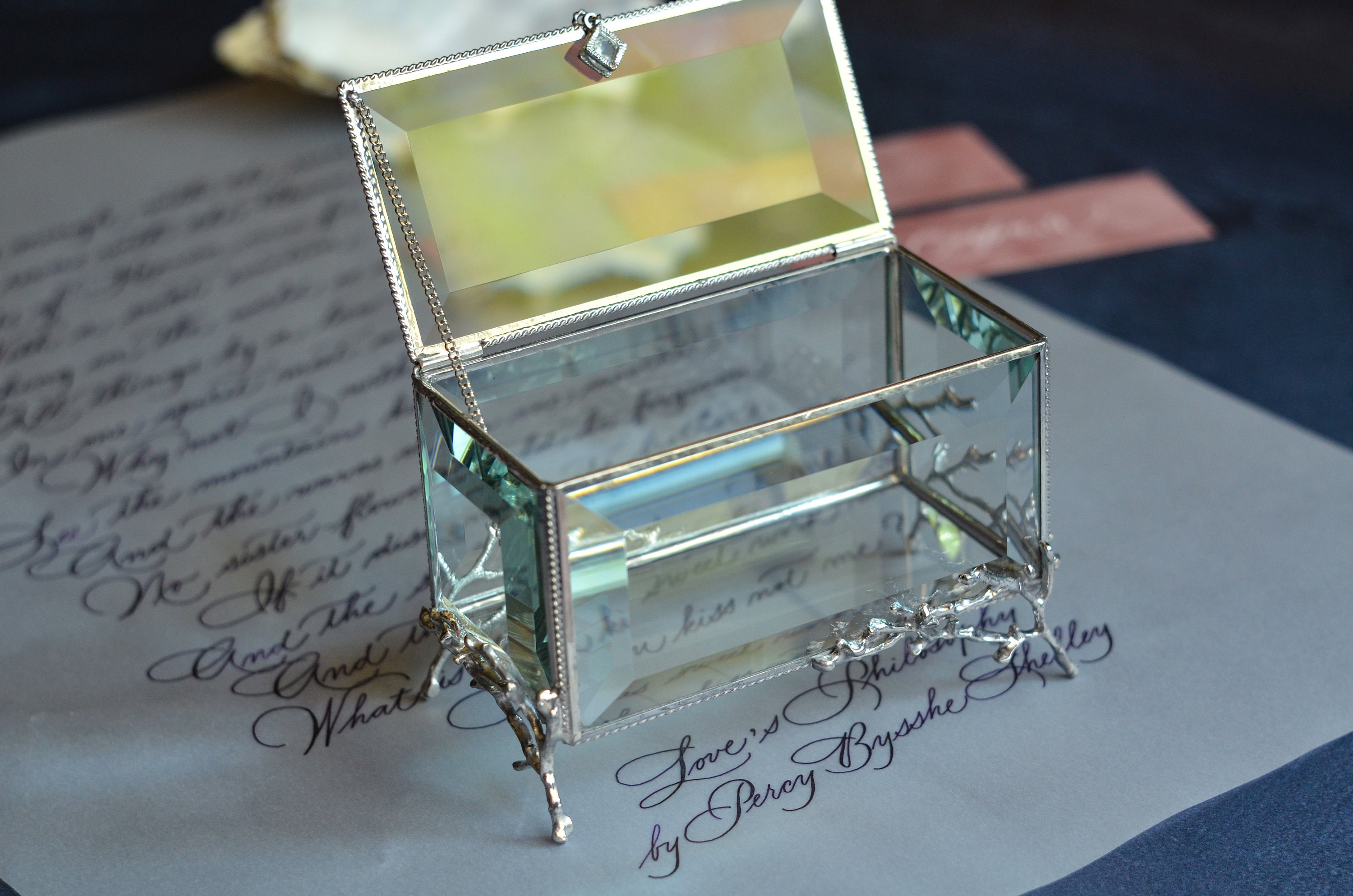 Original Box Wedding Ring Box Glass Jewelry Box Glass Ring - Etsy