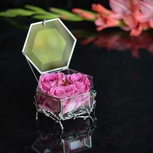 Glass Ring Box for Wedding and Engagement, Wedding Ring Box, Glass ...