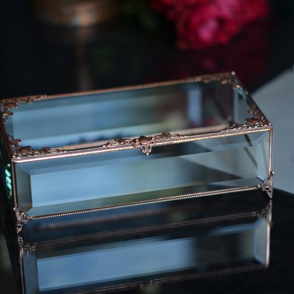 Gold Glass Jewelry Box - Etsy