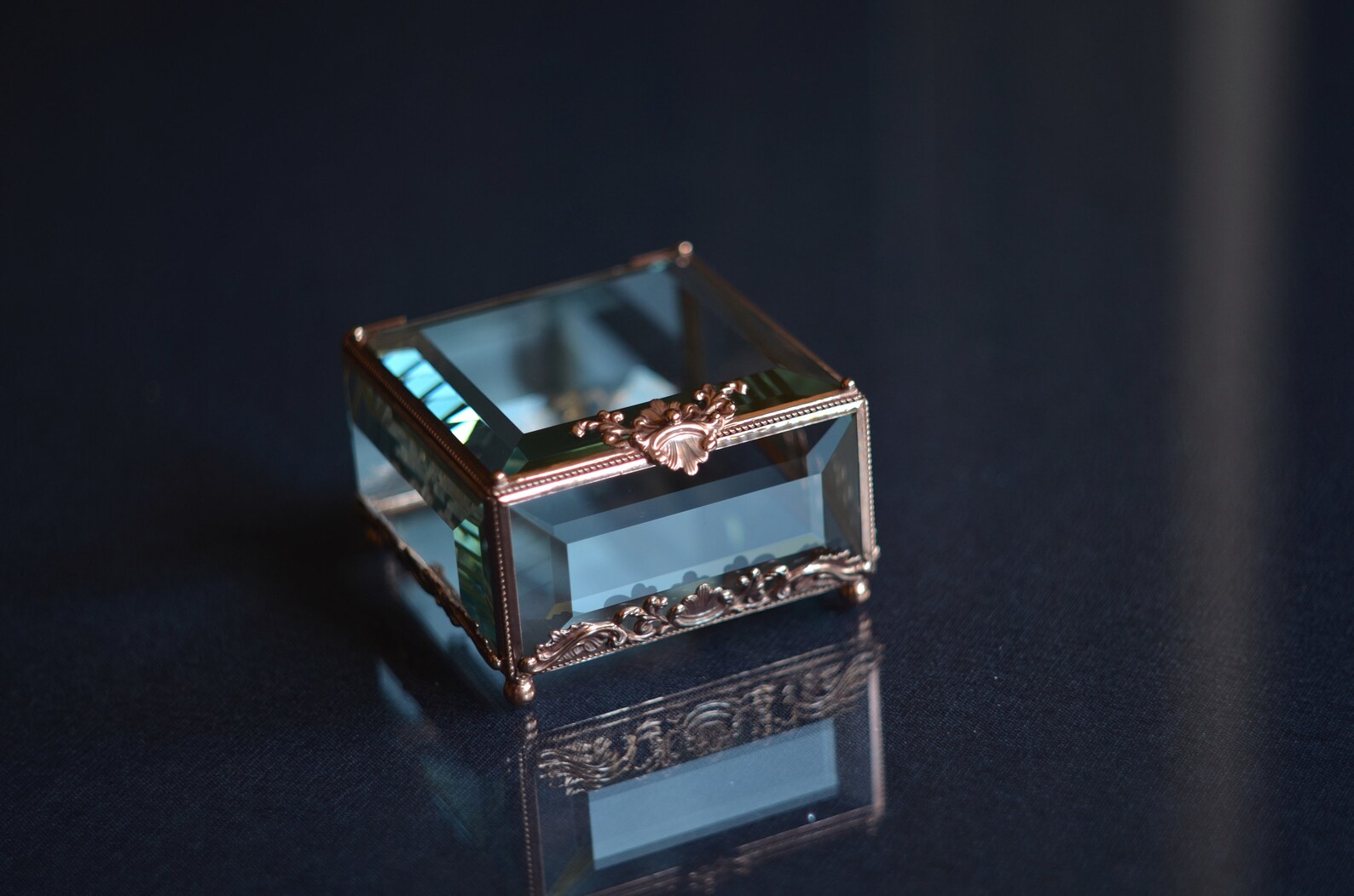 Glass Ring Box for Wedding and Engagement, Wedding Ring Box, Glass ...