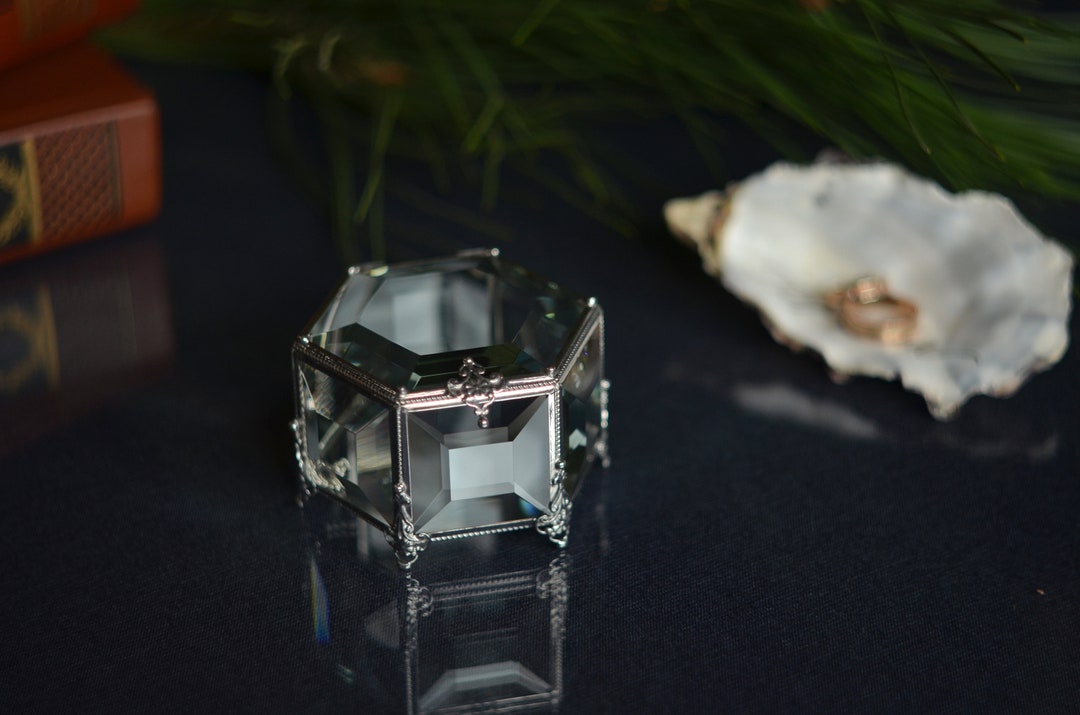 Glass Jewelry Box, Engagement Ring Box, Glass Ring Box, Proposal Ring ...
