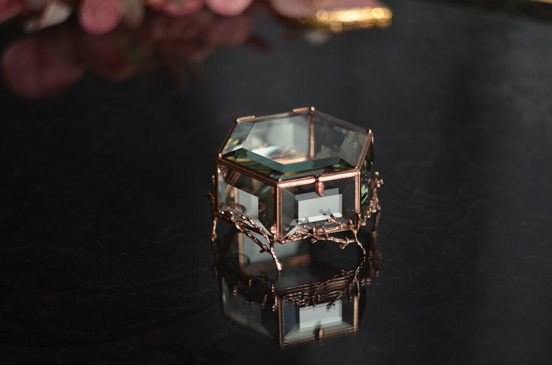 Glass Ring Box for Wedding and Engagement, Wedding Ring Box, Glass ...