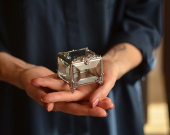 Glass Ring Box for Wedding and Engagement, Wedding Ring Box, Glass ...