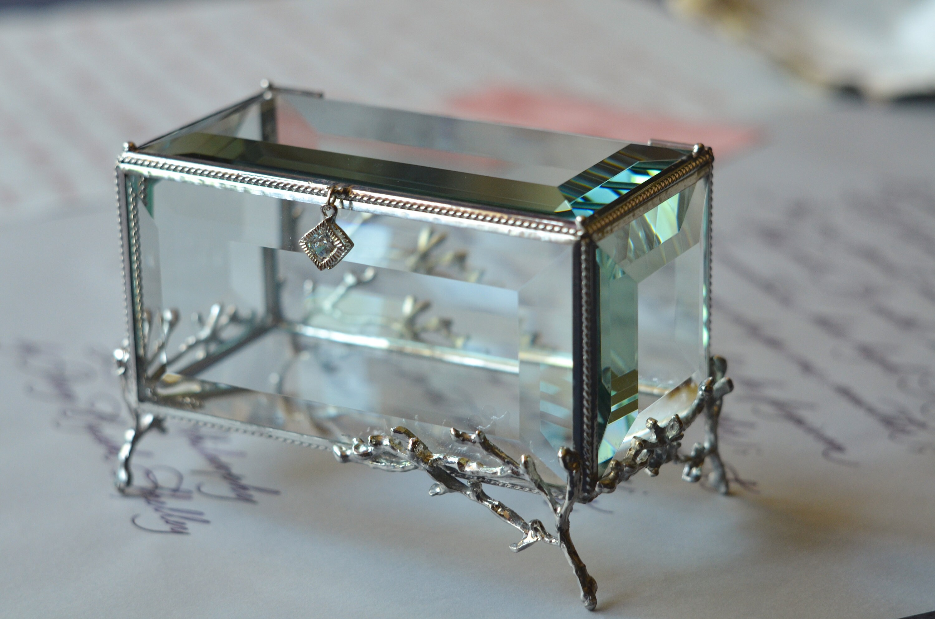 Original Box Wedding Ring Box Glass Jewelry Box Glass Ring - Etsy