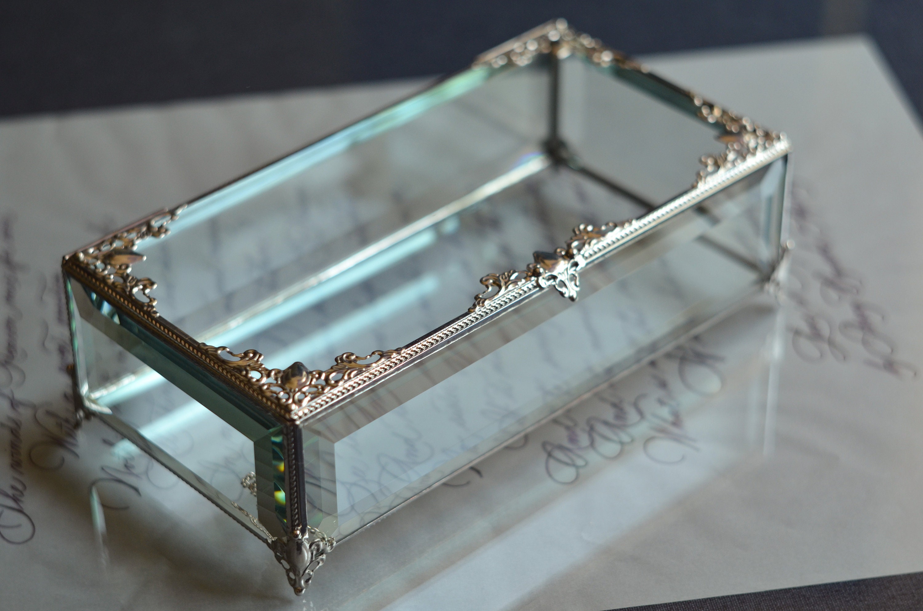 Glass Jewelry Box Glass Jewelry Box for Money Glass Box for - Etsy