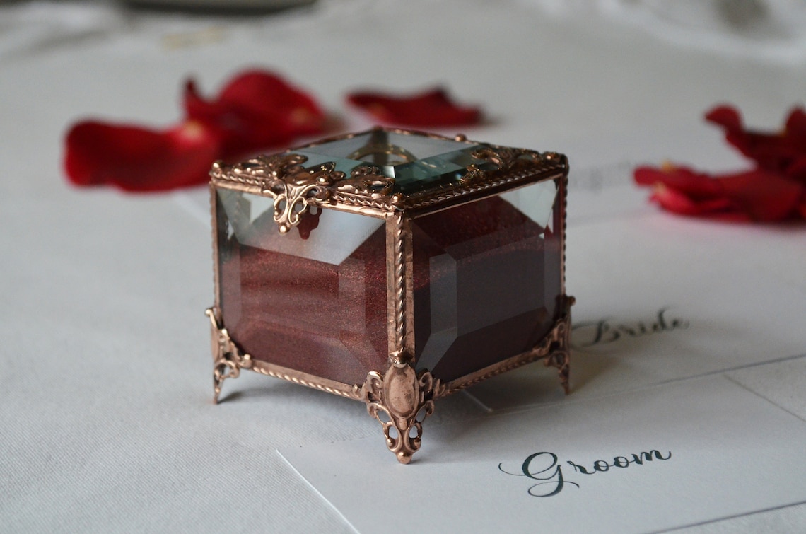 Ring Box Wedding Ring Box Glass Jewelry Box Glass Ring - Etsy