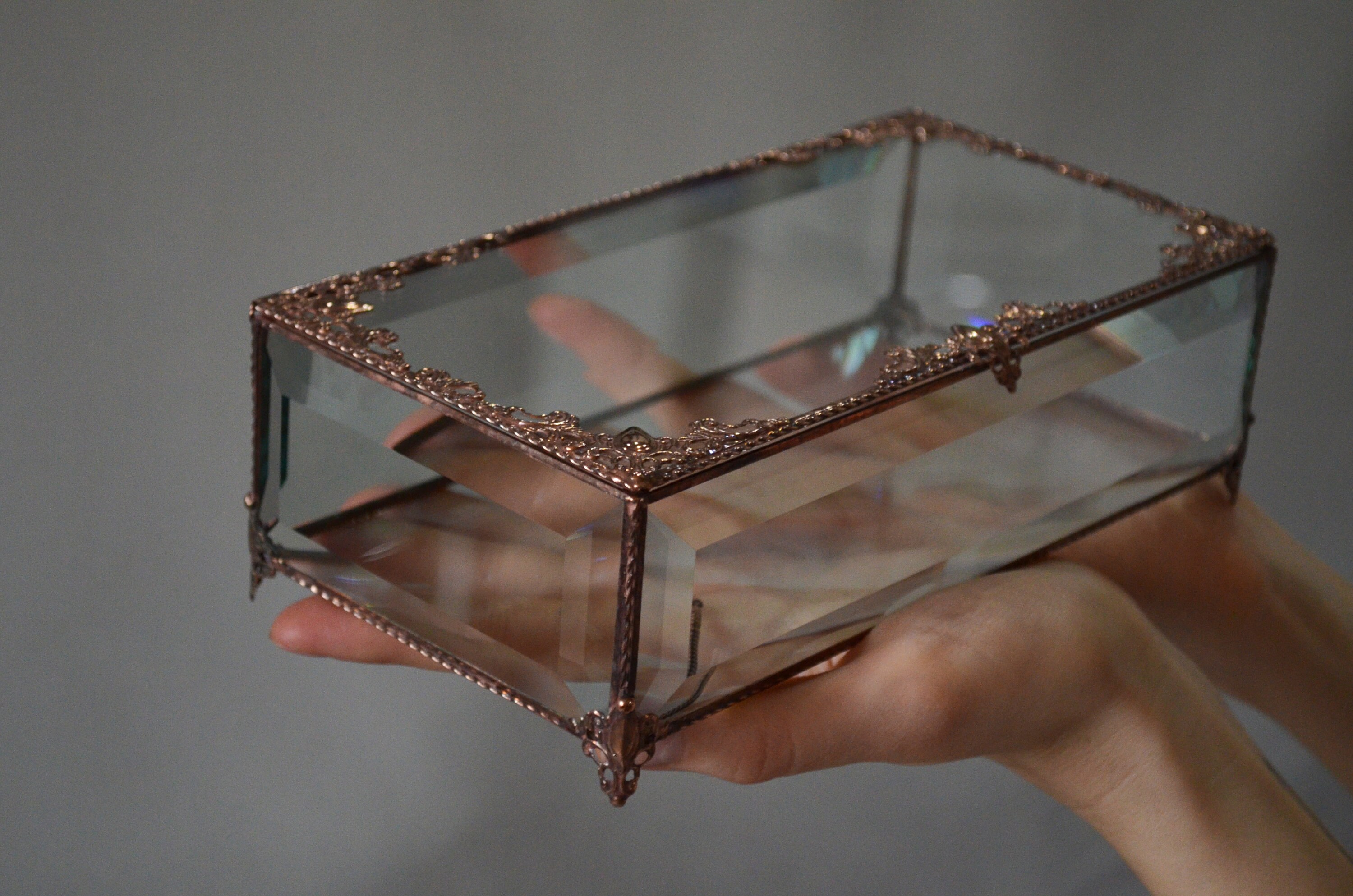 Glass Jewelry Box Glass Jewelry Box for Money Glass Box for - Etsy