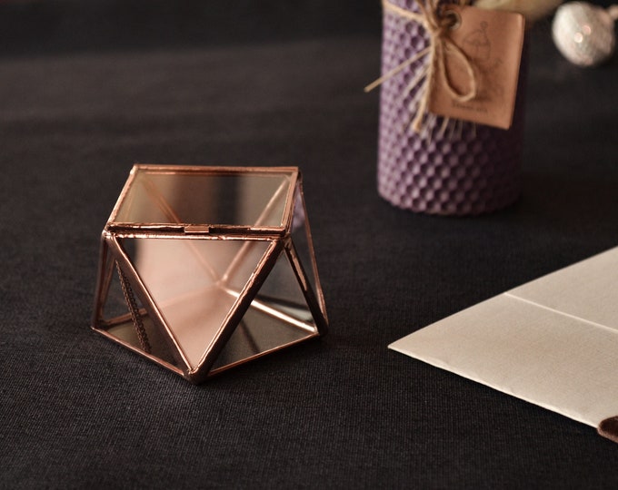 Wedding RingBbox. Geometric Glass Box. Glass by MyGlassSky on Etsy