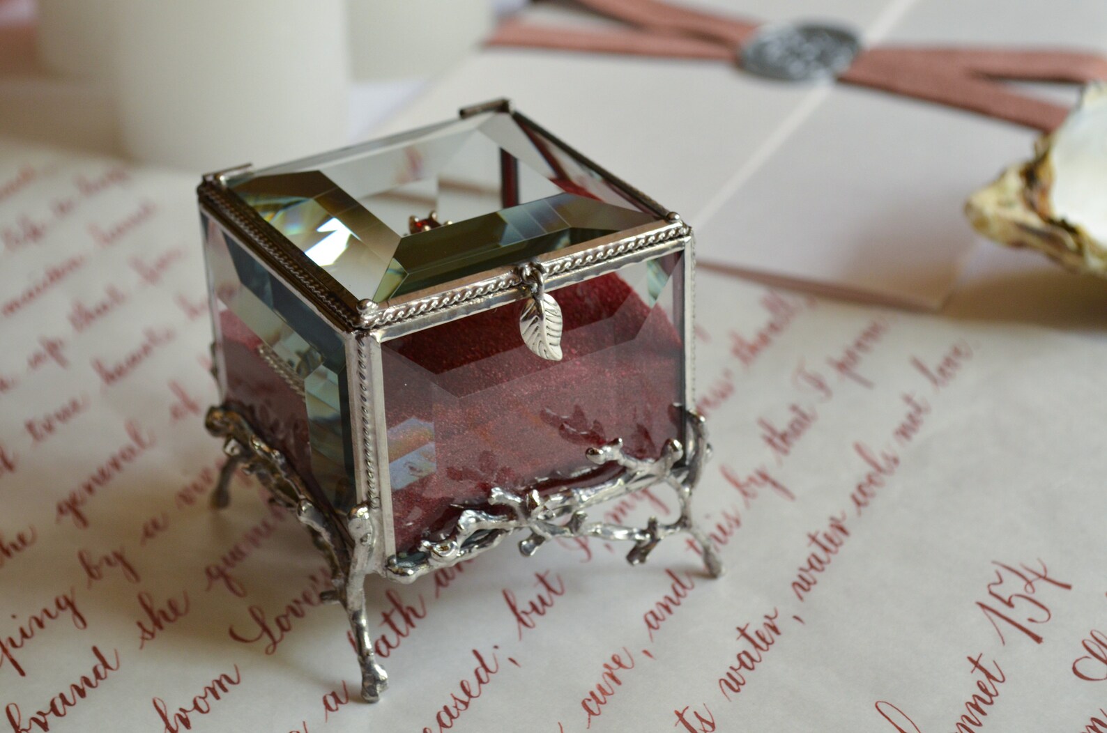 Original Box Wedding Ring Box Glass Jewelry Box Glass Ring | Etsy