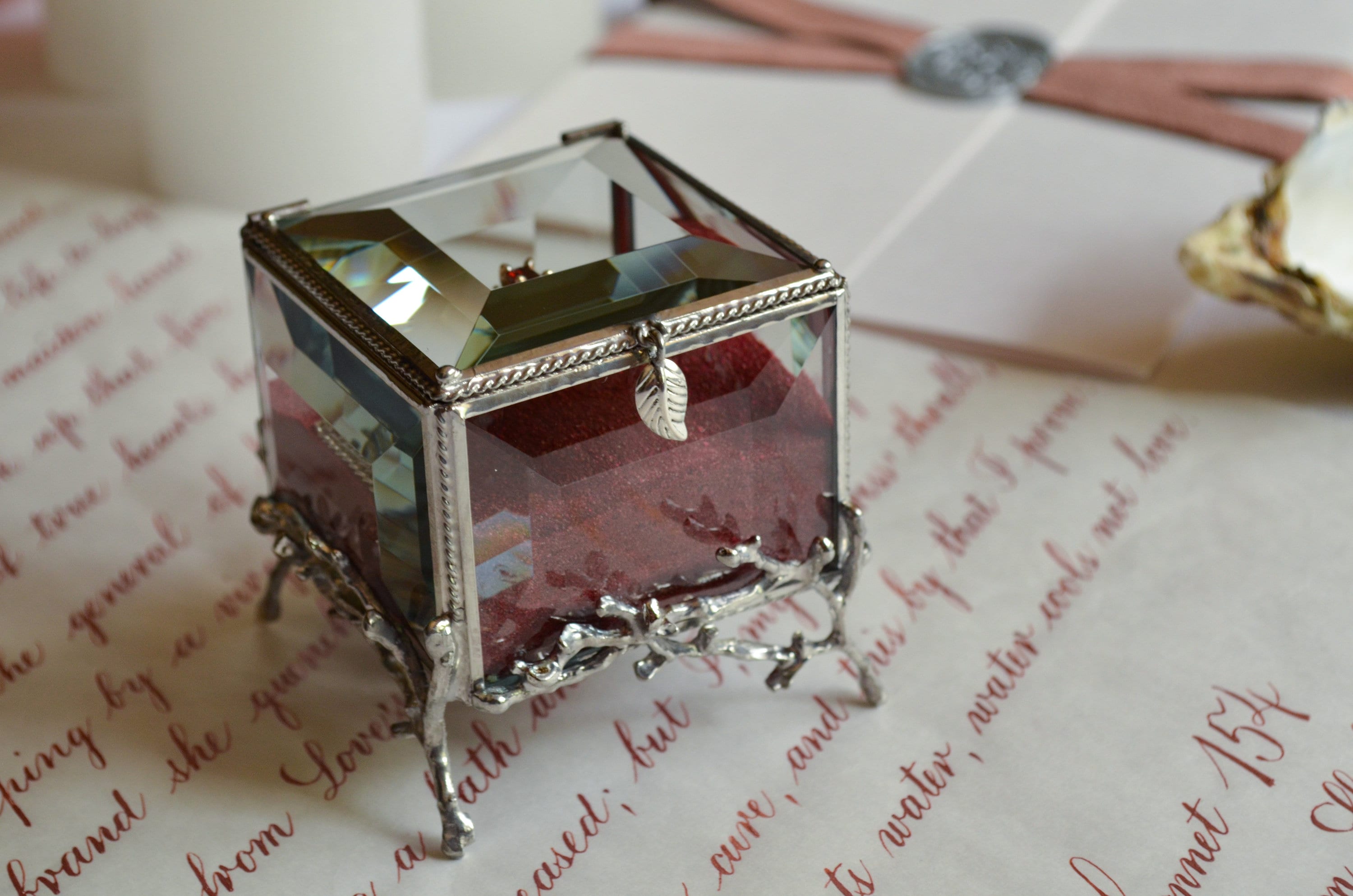 Original Box Wedding Ring Box Glass Jewelry Box Glass Ring | Etsy