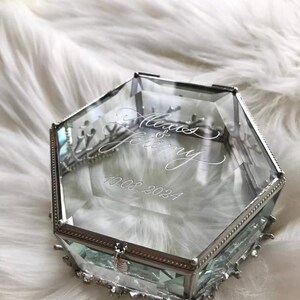 Glass Ring Box for Wedding and Engagement, Wedding Ring Box, Glass ...