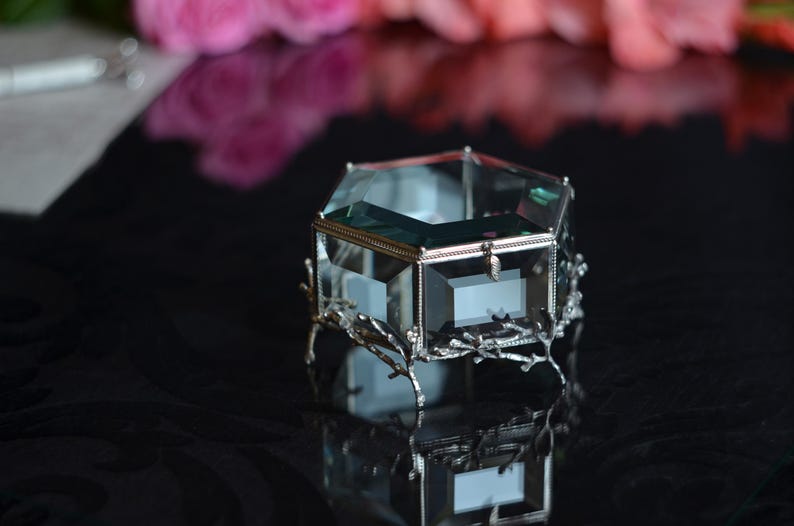 Glass Ring Box for Wedding and Engagement, Wedding Ring Box, Glass ...