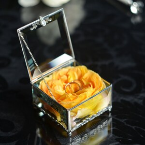 Glass Ring Box for Wedding and Engagement, Wedding Ring Box, Glass ...
