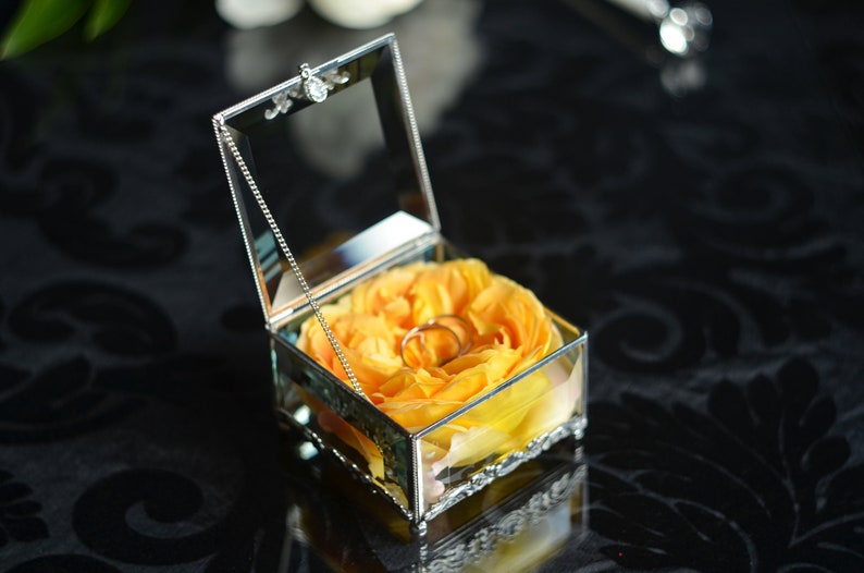 Glass Ring Box for Wedding and Engagement, Wedding Ring Box, Glass ...