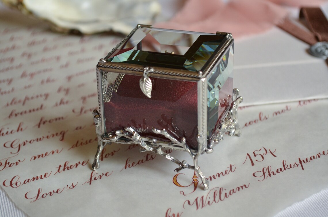 Original Box Wedding Ring Box Glass Jewelry Box Glass Ring | Etsy