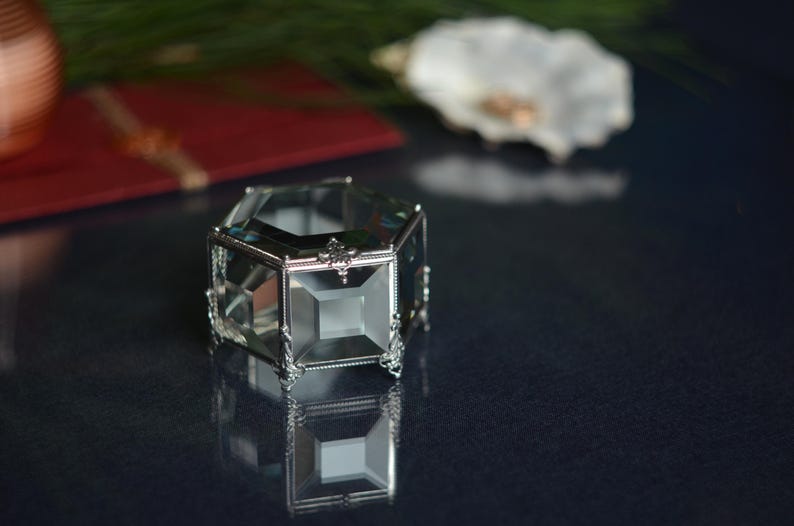 Glass Jewelry Box, Engagement Ring Box, Glass Ring Box, Proposal Ring ...