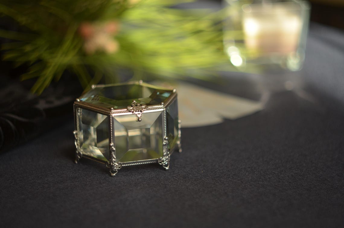 Glass Jewelry Box, Engagement Ring Box, Glass Ring Box, Proposal Ring ...