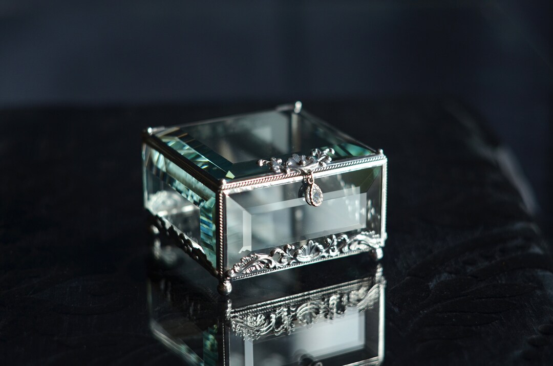 Glass Ring Box for Wedding and Engagement, Wedding Ring Box, Glass ...