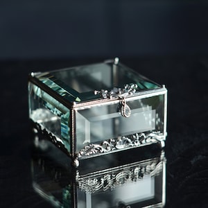 Glass Ring Box for Wedding and Engagement, Wedding Ring Box, Glass ...