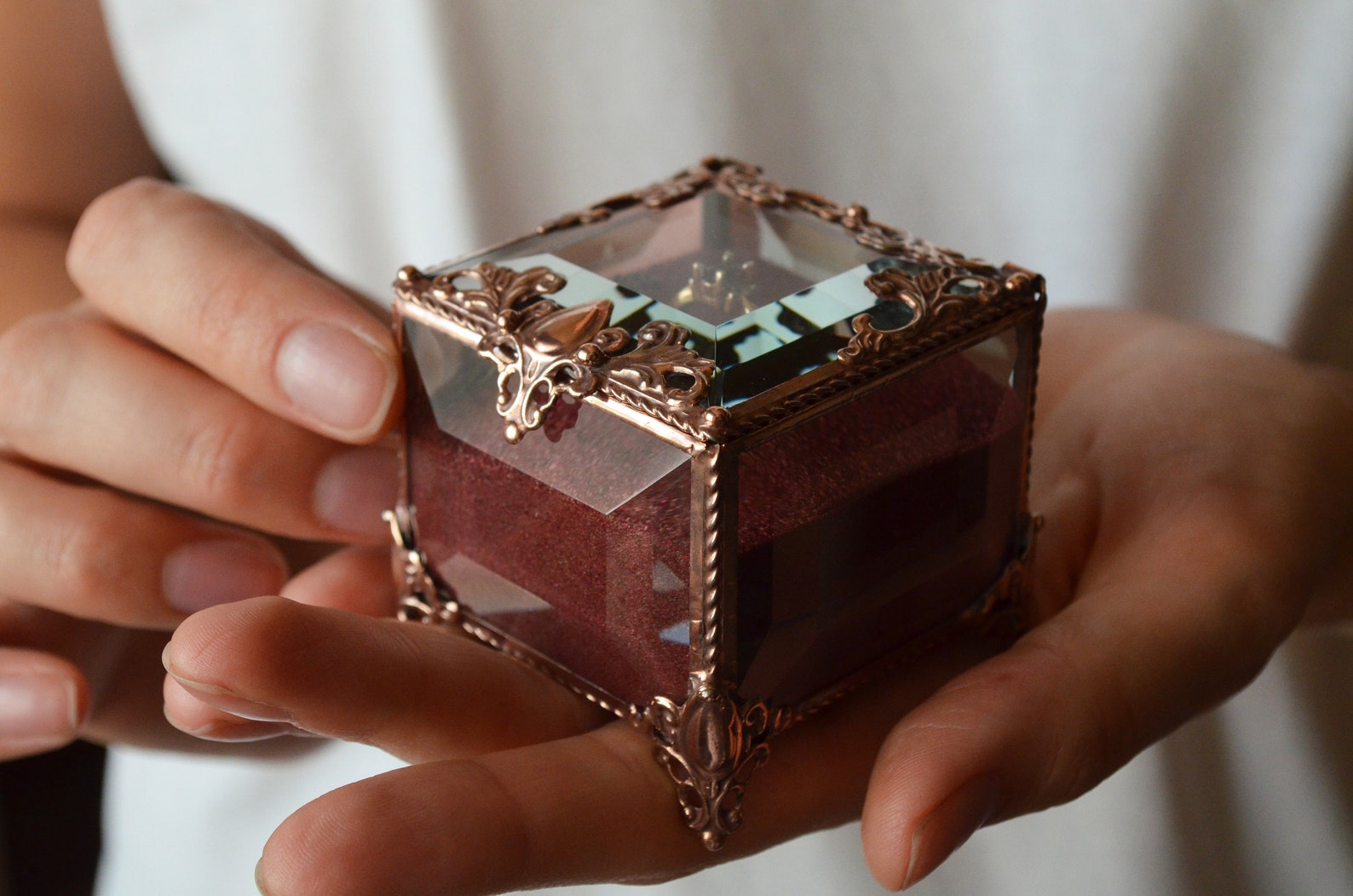 Ring Box Wedding Ring Box Glass Jewelry Box Glass Ring - Etsy