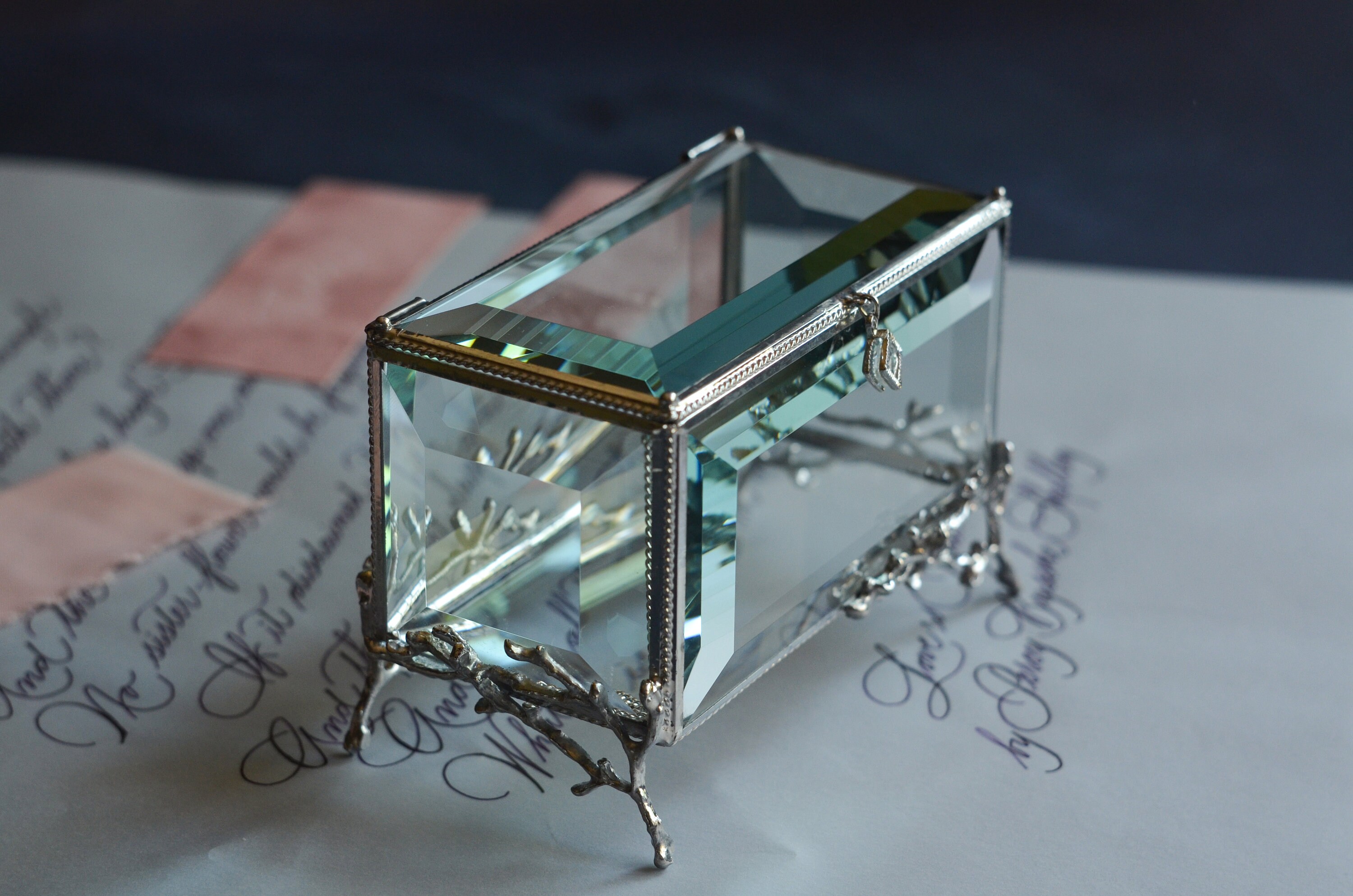 Original Box Wedding Ring Box Glass Jewelry Box Glass Ring - Etsy