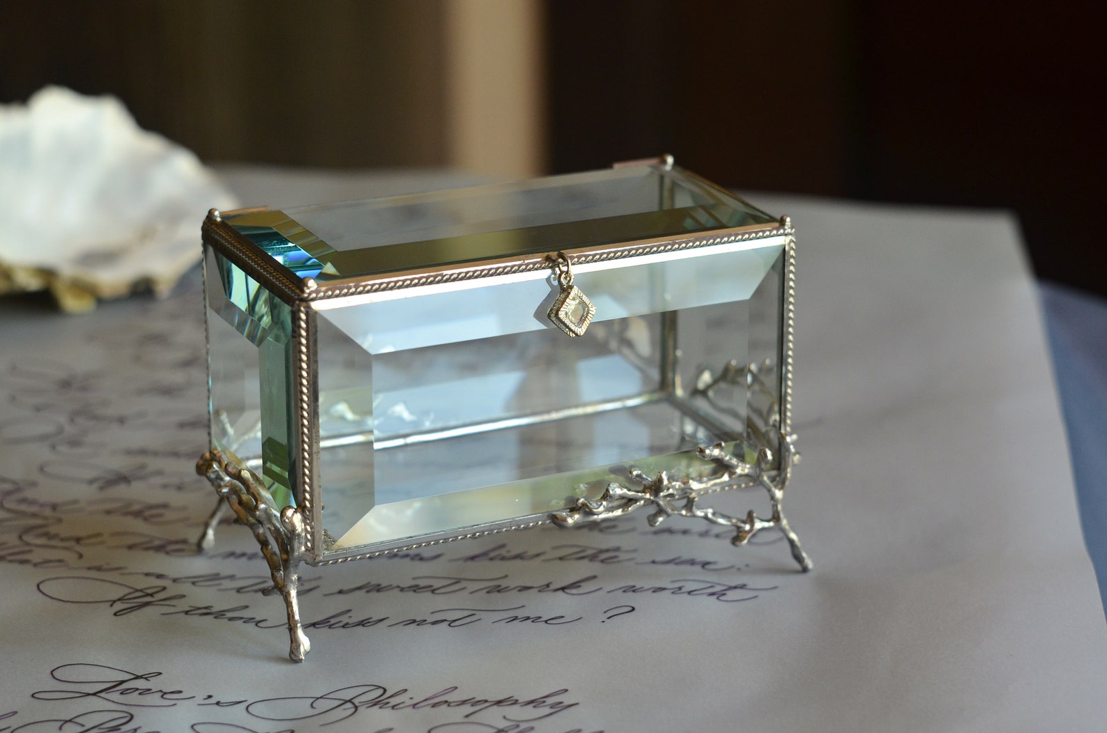 Original Box Wedding Ring Box Glass Jewelry Box Glass Ring | Etsy