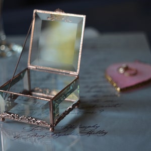 Glass Ring Box for Wedding and Engagement, Wedding Ring Box, Glass ...