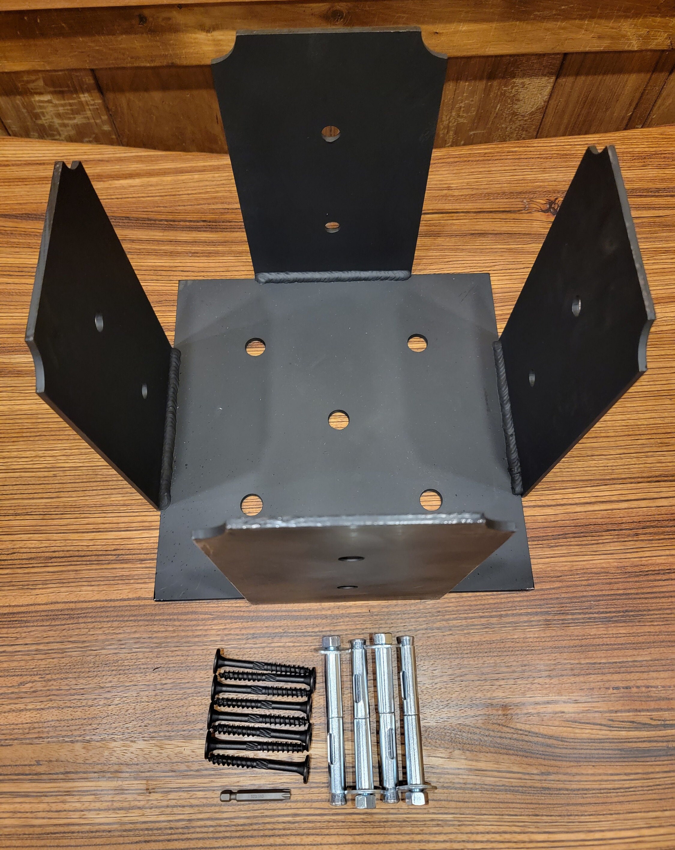 Iron Post Bracket Heavy Duty Steel Column Bracket Post Base 10" X 10" X ...