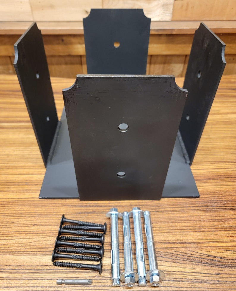 Iron Post Bracket Heavy Duty Steel Column Bracket Post Base 10" X 10" X ...