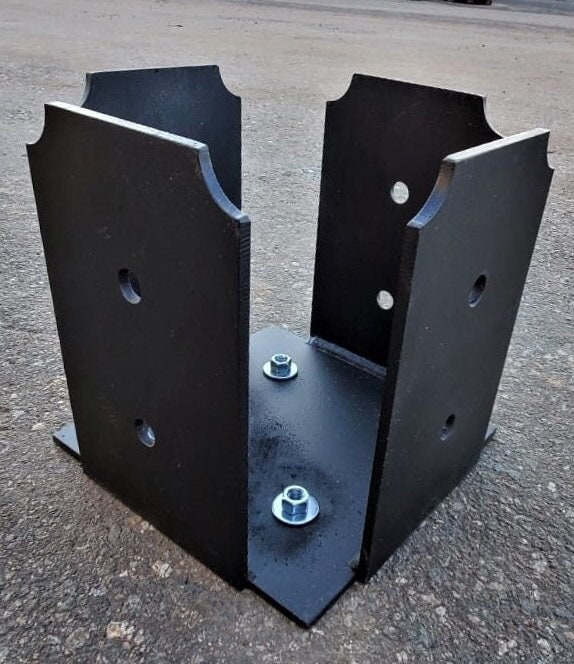 Iron Post Bracket Heavy Duty Steel Column Bracket Post Base 10" X 10" X ...
