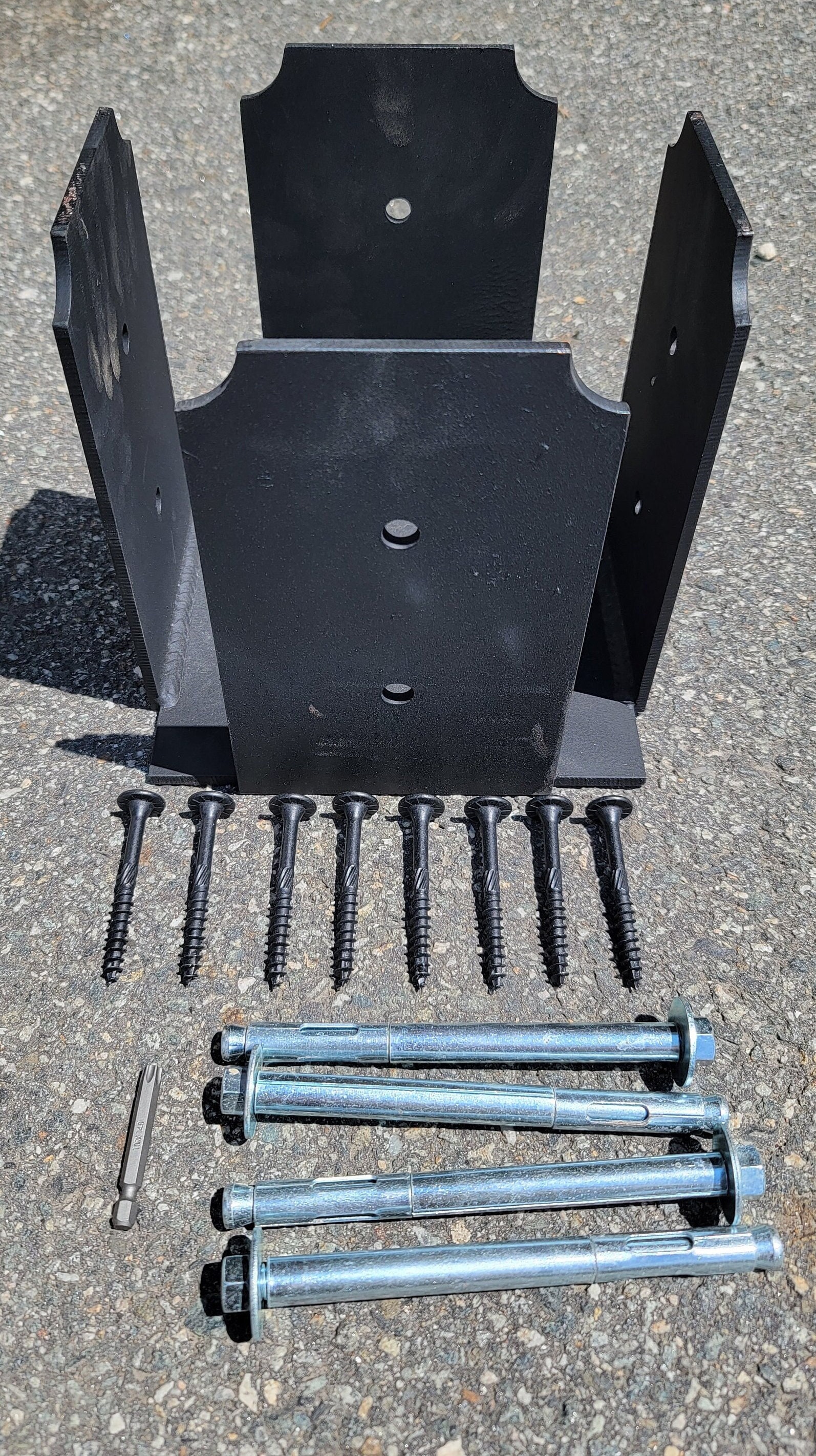 Iron Post Bracket Heavy Duty Steel Column Bracket Post Base 12" X 12" X ...