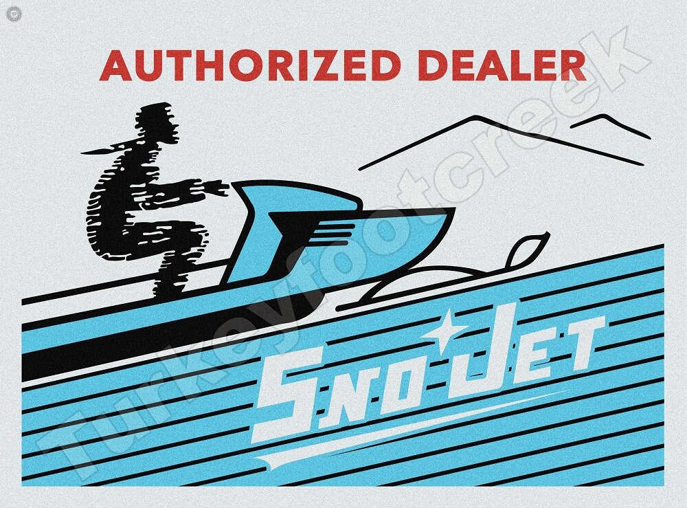 Sno-Jet Snowmobiles Authorized Dealer Vintage Look New Metal | Etsy