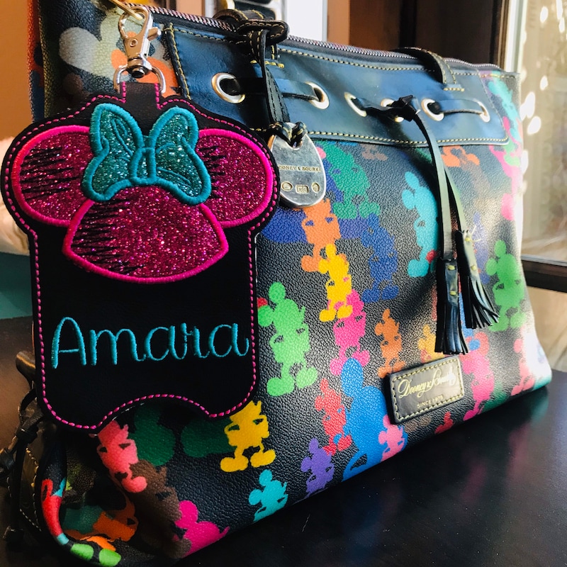 Pink Bow Diaper Bag Tag - Etsy