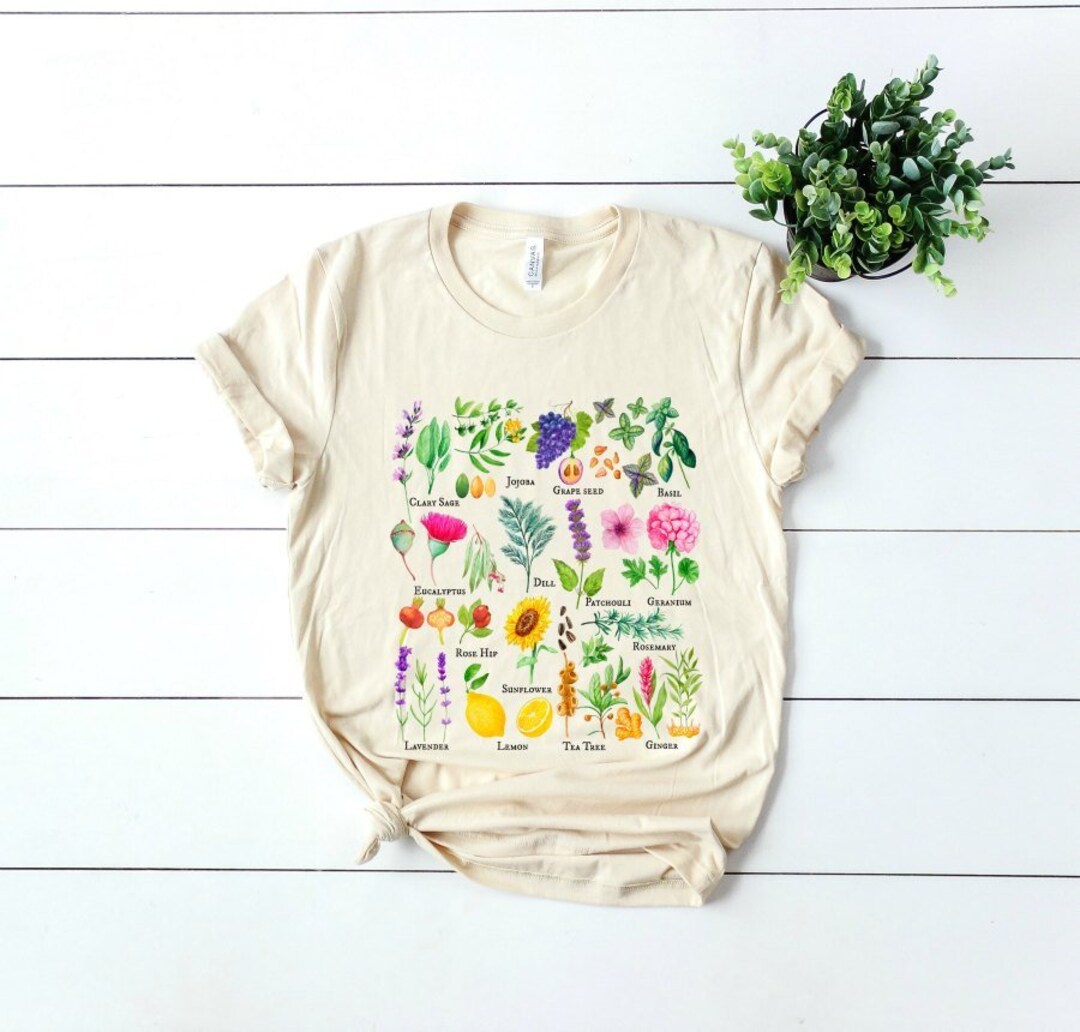 Botanical T Shirt, Essential Oils T Shirt, Plants T Shirt, Herbs T ...