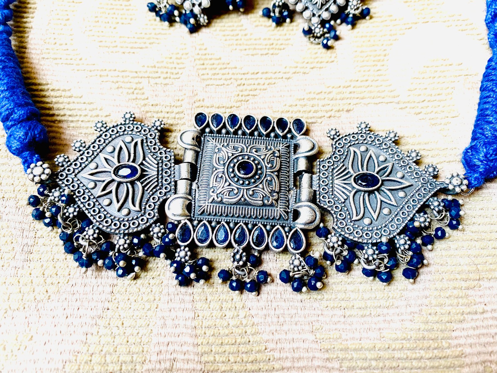 Silver Look Chokar Necklace Set/tribal Silver Look Necklace/rajasthani ...