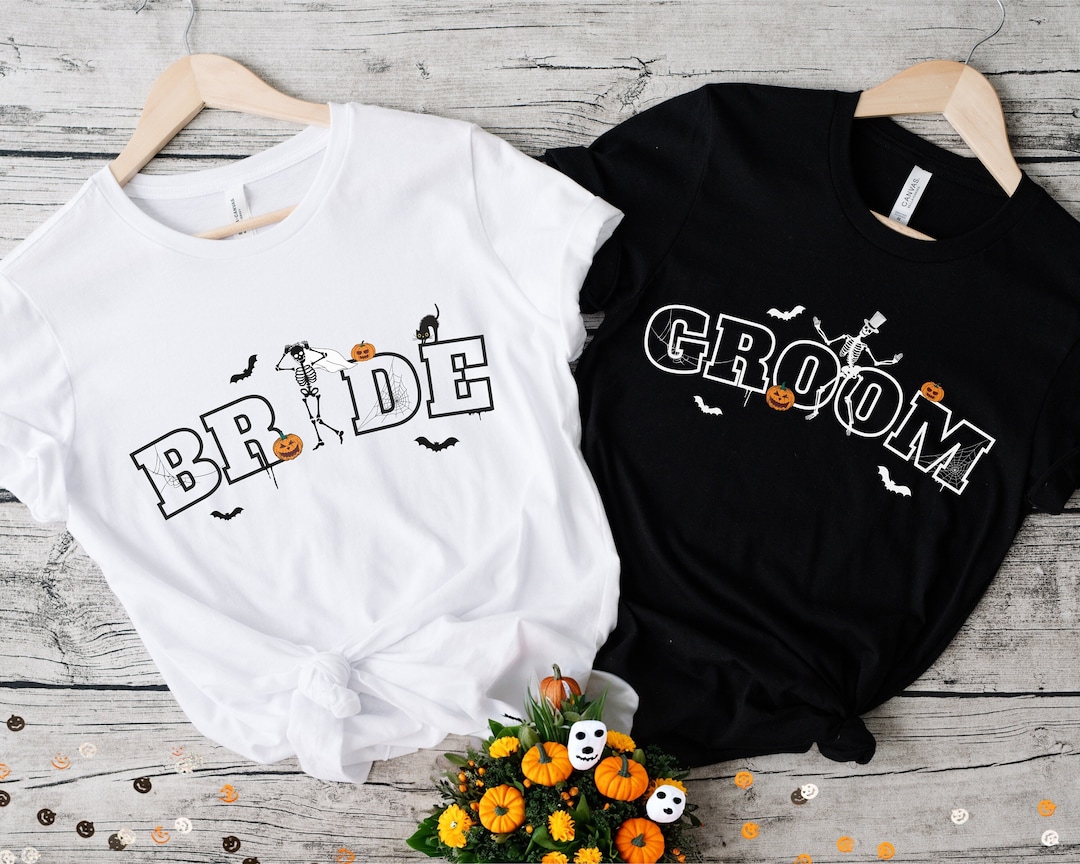 Bride and Groom Matching Shirts, Couples Wedding Shirts for Halloween ...