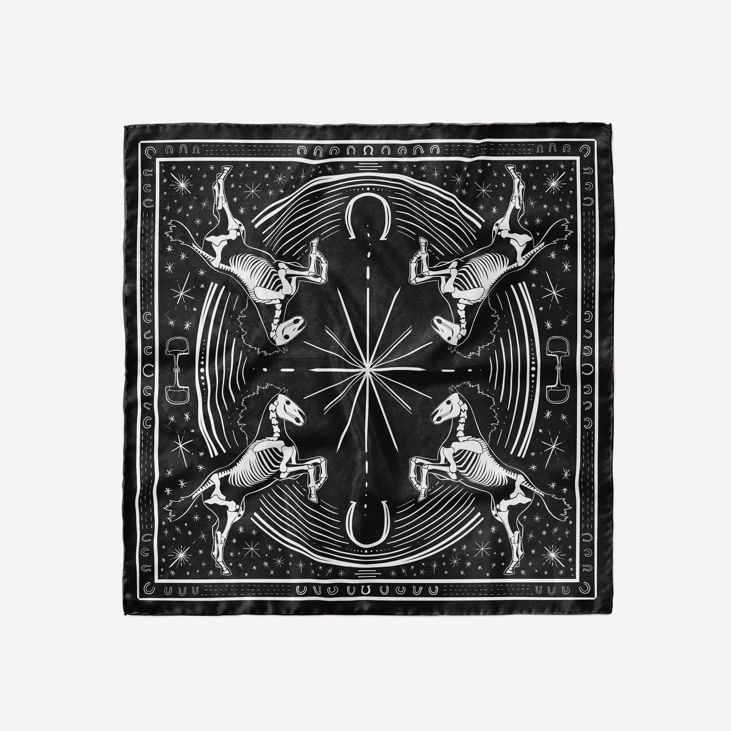 Horse Skeleton Silk Scarf Horse Skeleton Silk Wild Rag | Etsy