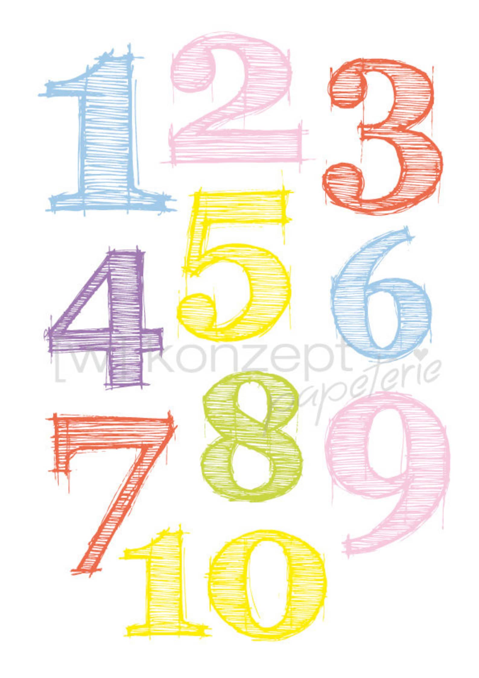 Typo ABC oder Zahlen lern Bild A4 | Etsy