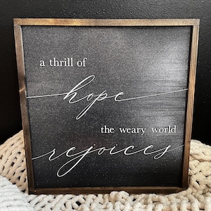 A Thrill of Hope the Weary World Rejoices | Wooden Sign | 3D Sign ...
