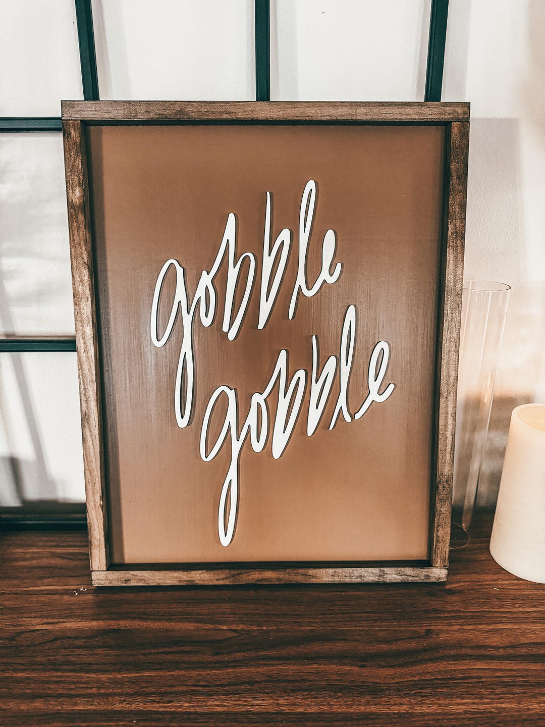 Gobble Gobble 3D Sign: Thanksgiving Decor, Funny Display, Silly Turkey ...