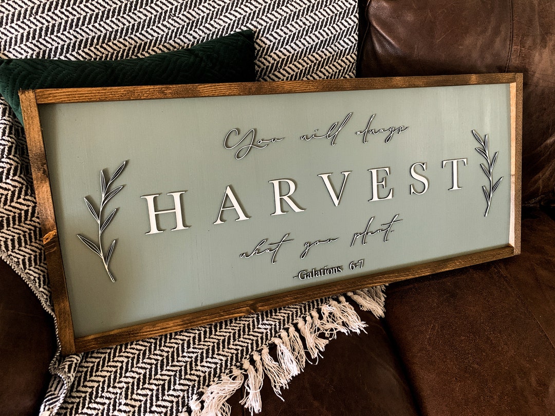 Handmade Harvest Wooden Sign: Rustic Farmhouse Fall Decor - Etsy