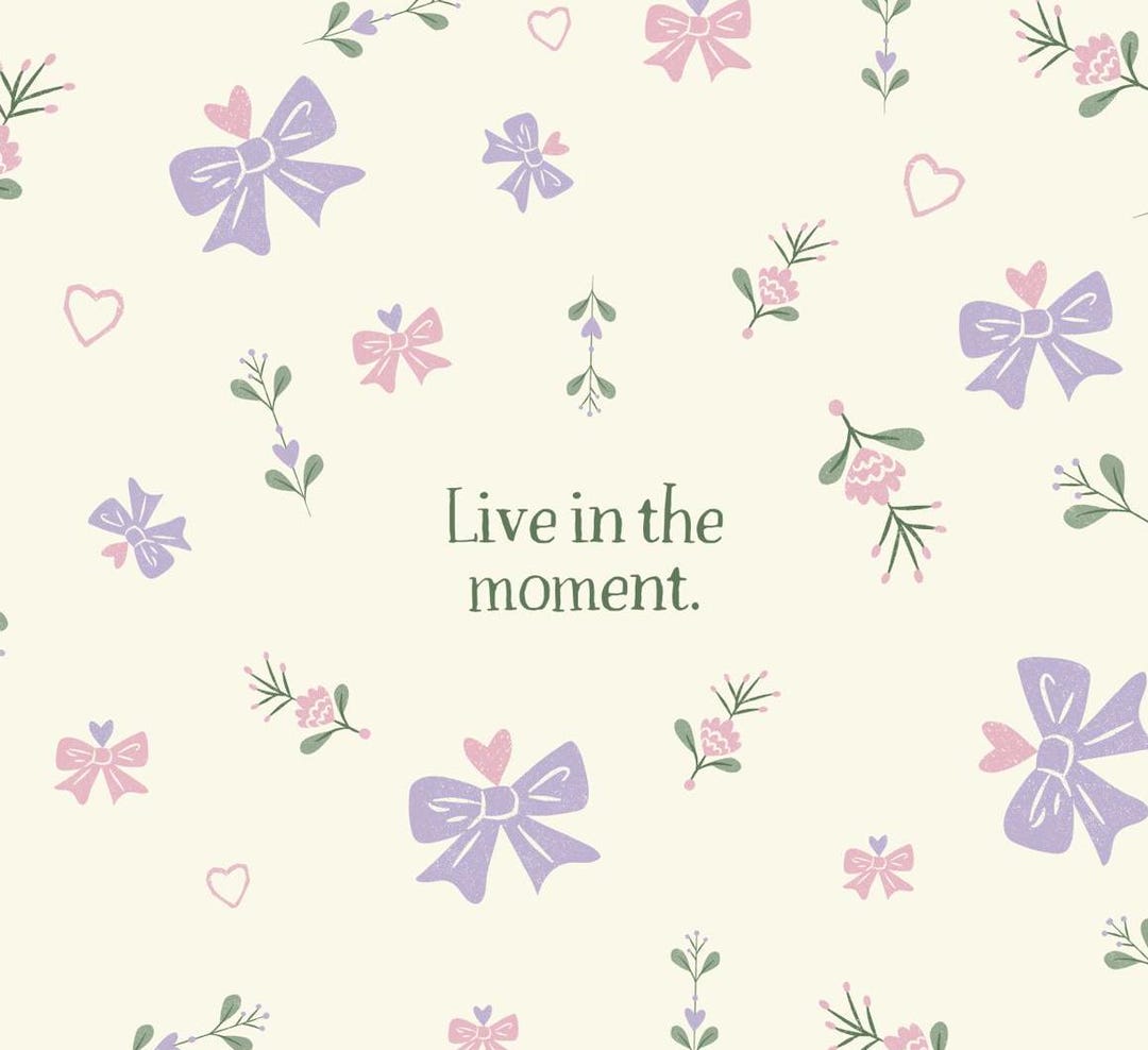 Coquette Affirmation Poster | Live in the Moment | Digital Wall Art ...