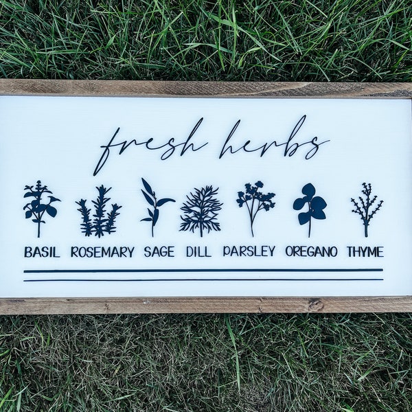 Herbs Wood Sign - Etsy