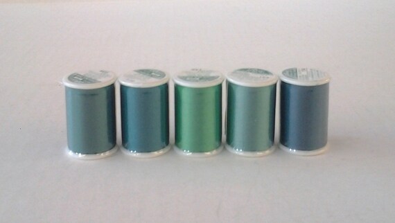 Silk Thread Shades of Green | Etsy