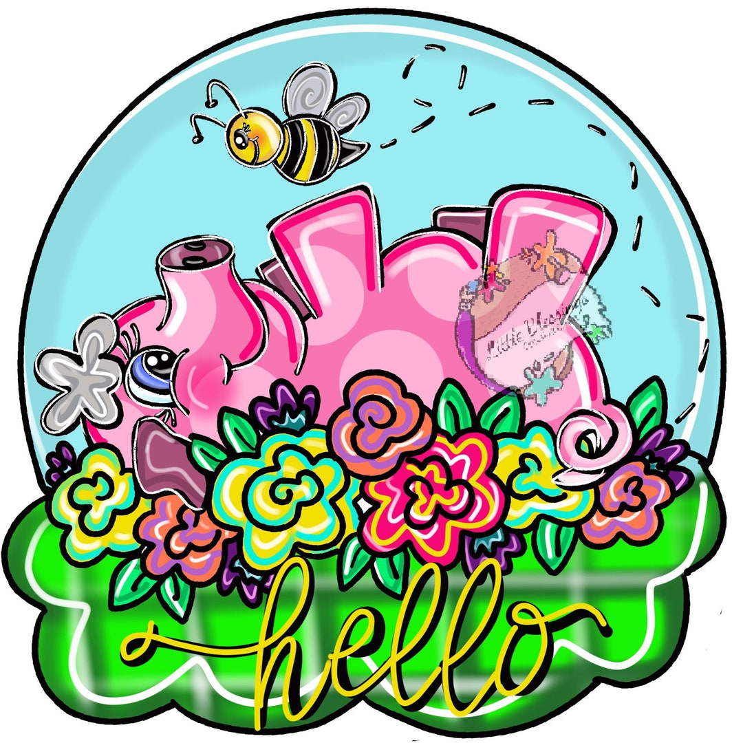TEMPLATE: CUTE Spring Pig Door Hanger Piggy Springtime - Etsy